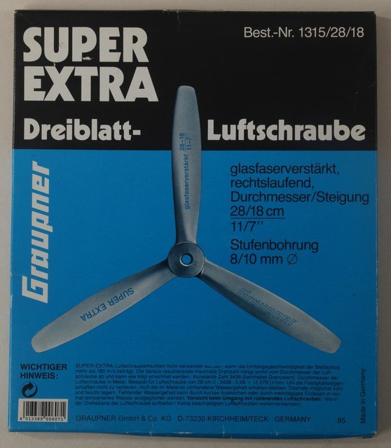 Graupner 1315.28.18 3-Blatt Luftschraube 28x18 cm, 12,00
