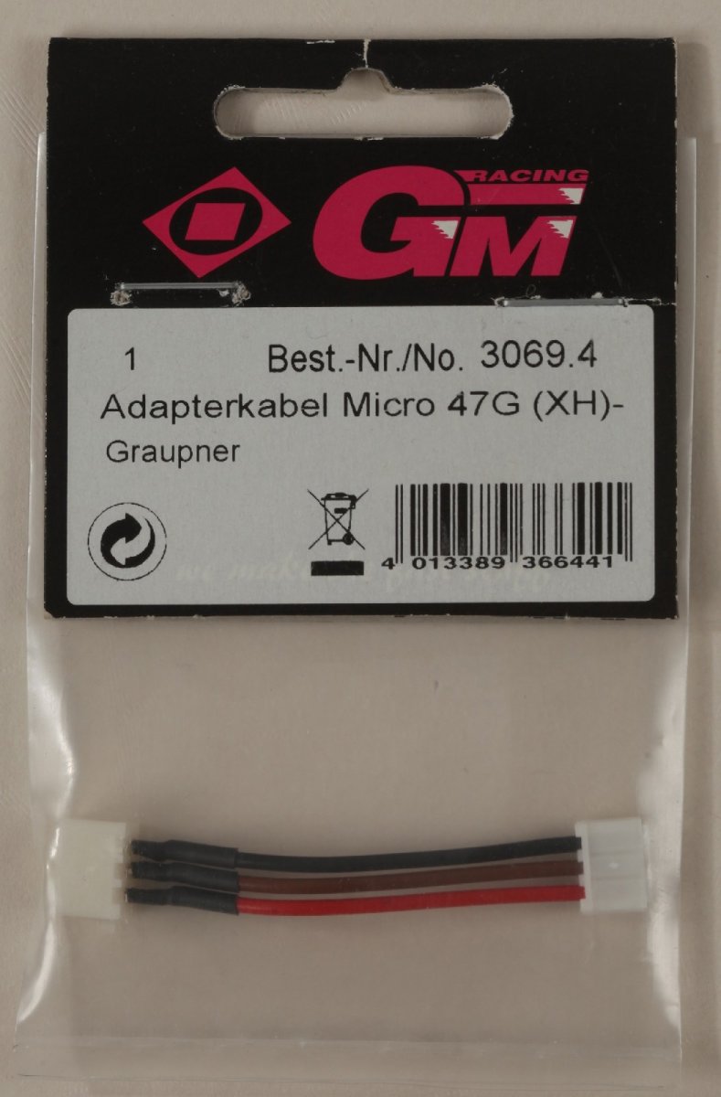 Graupner 3069.4 Adapterkabel Micro 47G (XH) Graupner-LiPo-Lader, 10,00