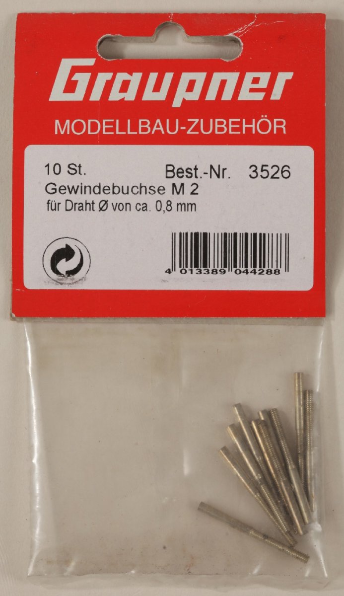 Graupner 3526 Gewindebuchse 0,8 mm, 10,00