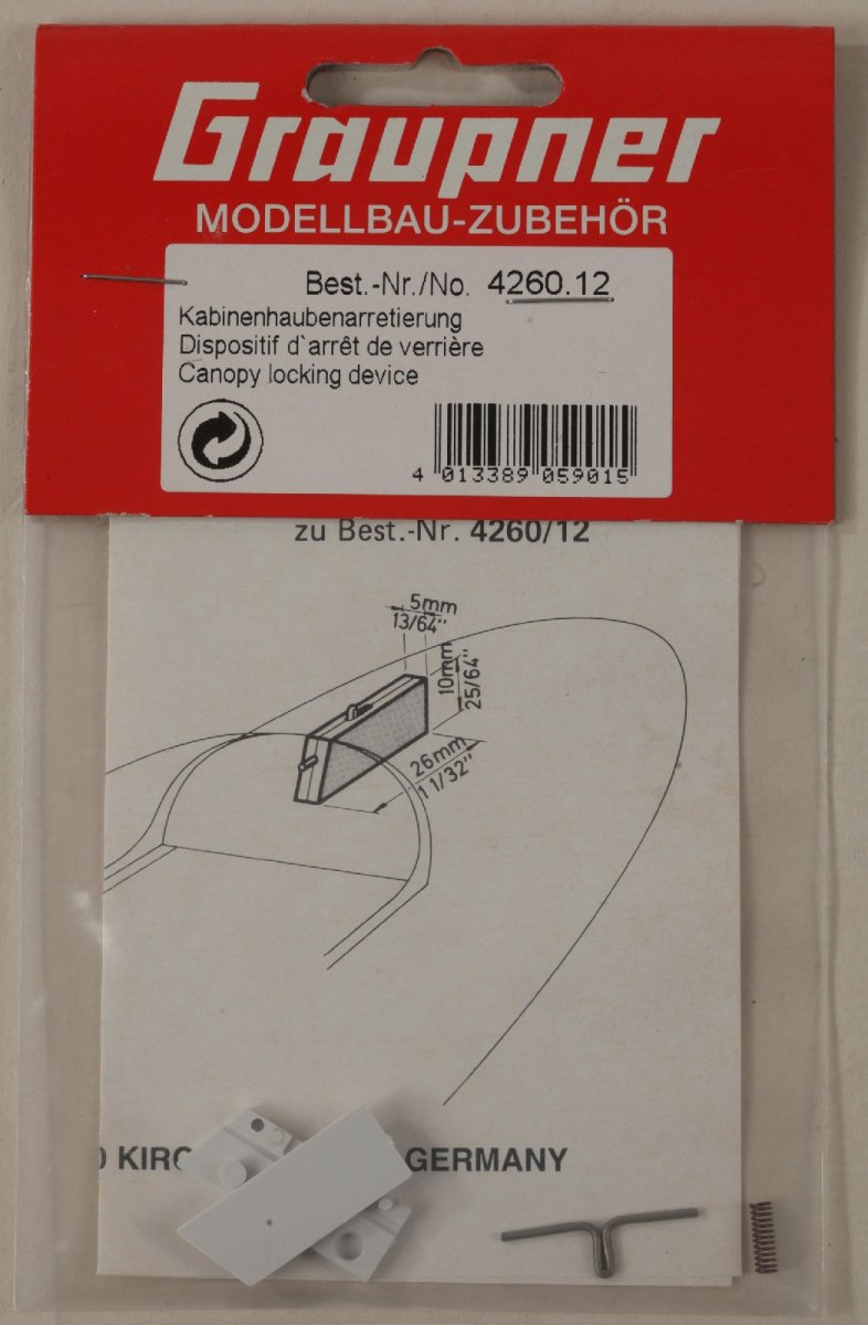 Graupner 4260.12 Kabinenhaubenarretierung, 5,90