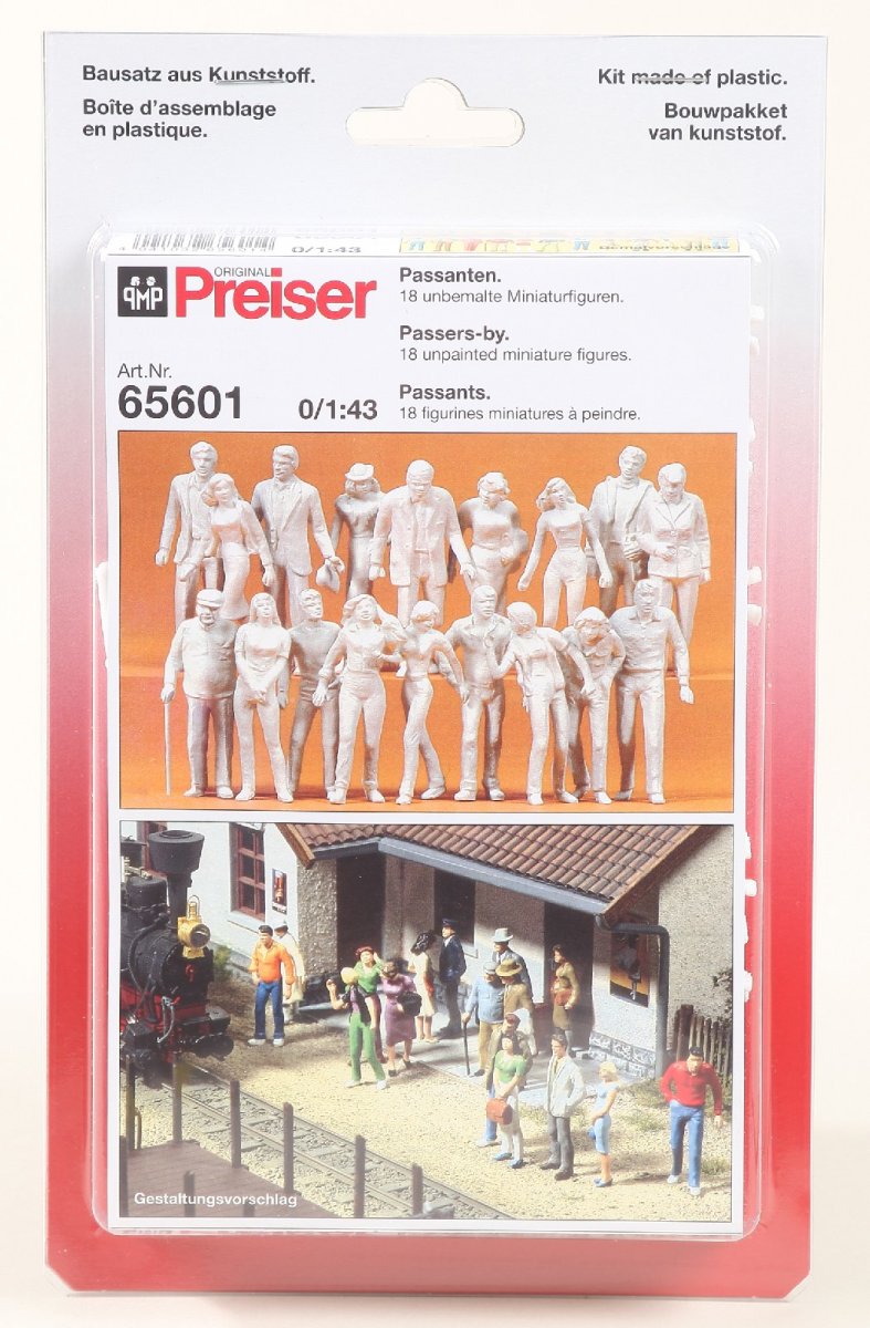 Preiser 65601 Passanten 18 unbemalte Figuren, 30,00