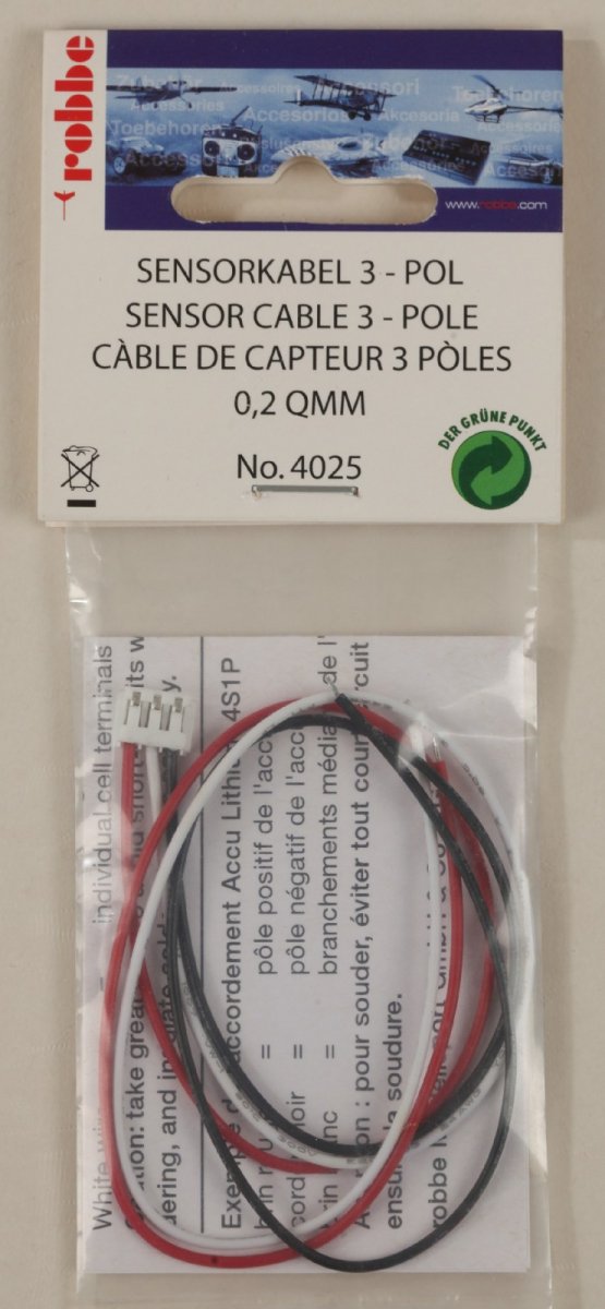 Robbe 4025 Voltage Sensorkabel 3-polig 0,34qmm, 5,00