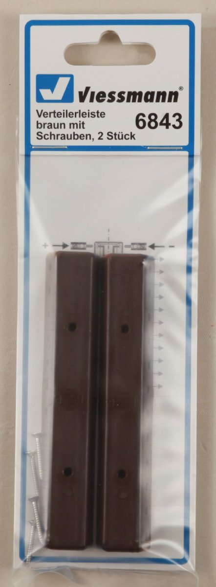 Viessmann 6843 Verteilerleiste braun mit Schrauben, 2 Stück, 7,50