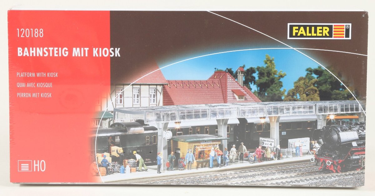 Faller 120188 Bahnsteig mit Kiosk, 40,00