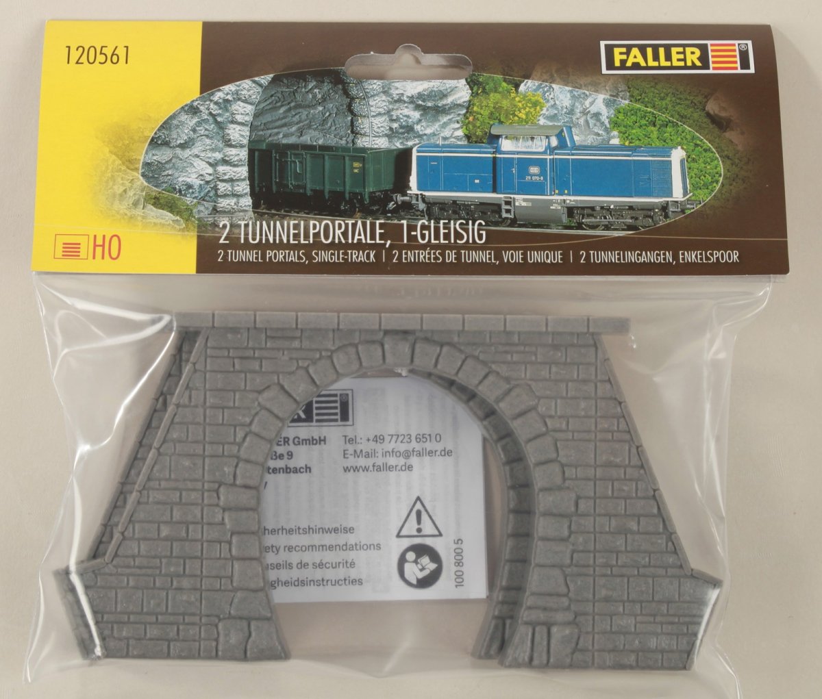 Faller 120561 2 Tunnelportale, 1-gleisig, 9,30