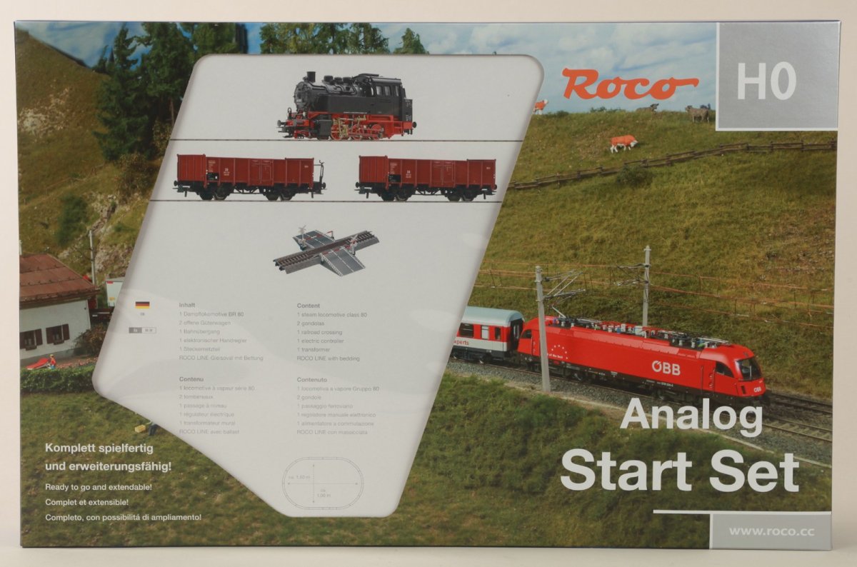 Roco 51160 Analog Start Set m. Dampflok BR 80 u. Güterzug DB, Ep. III ...