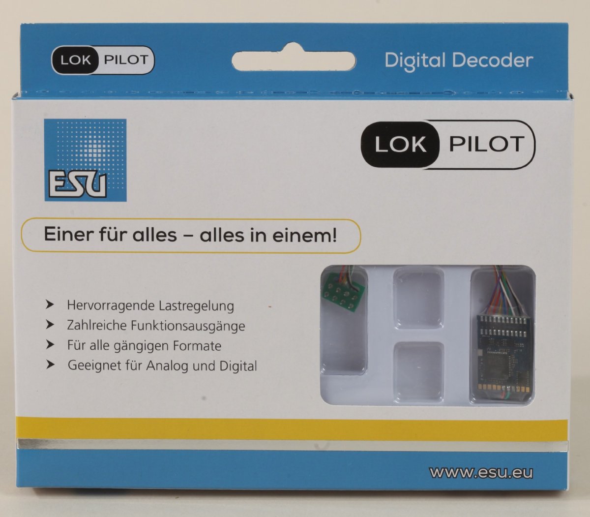 ESU 59620 LokPilot 5 DCC, 8-pin NEM652, Retail, Spurweite H0 ,0, 39,40