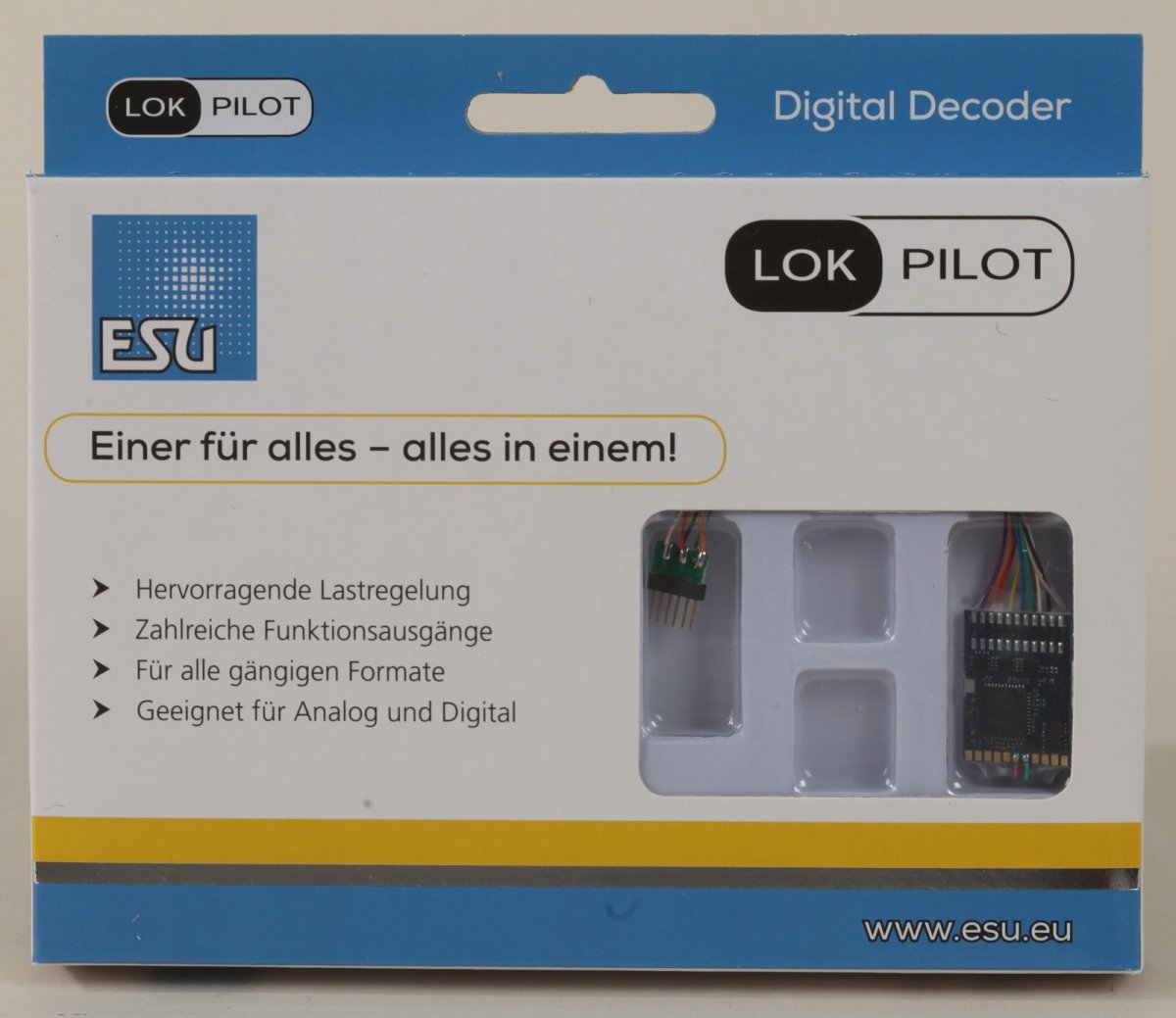 ESU 59626 LokPilot 5 DCC, 6-pin NEM651, Retail, Spurweite H0 ,0, 39,40