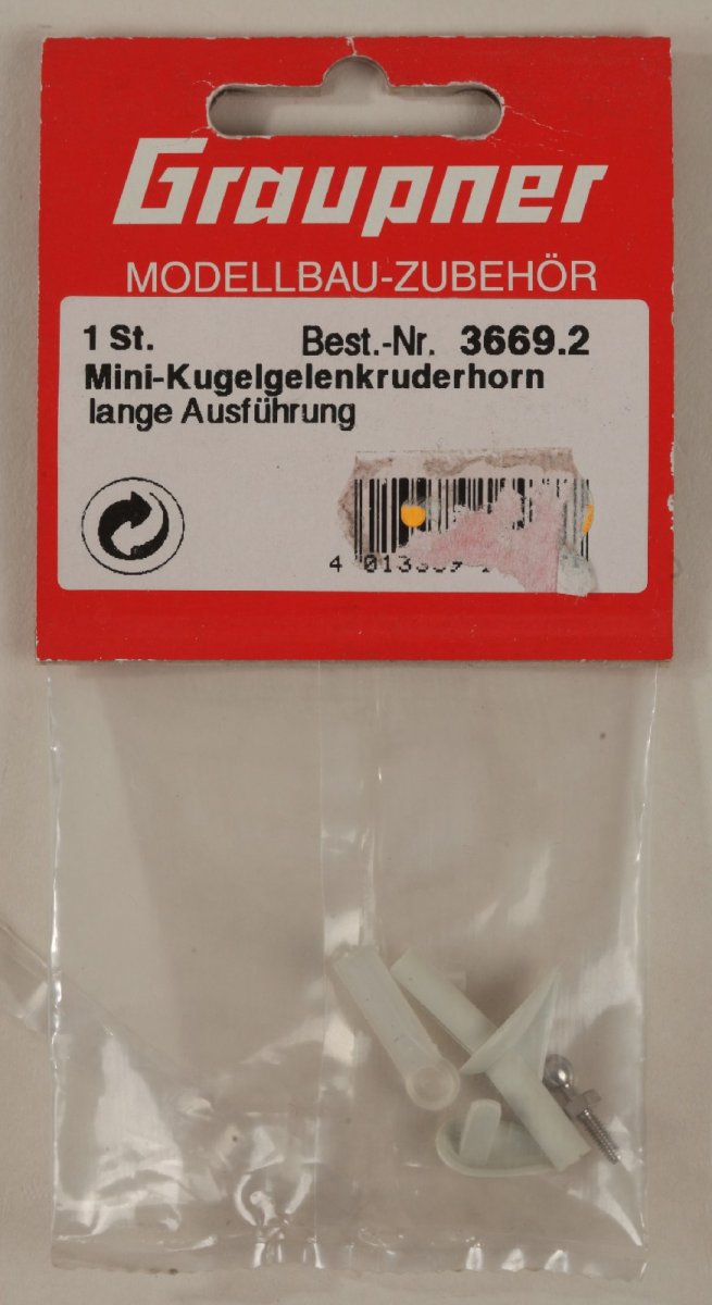 Graupner 3669.2 Mini Kugelgelenkruderhorn 1 Stück, 5,00