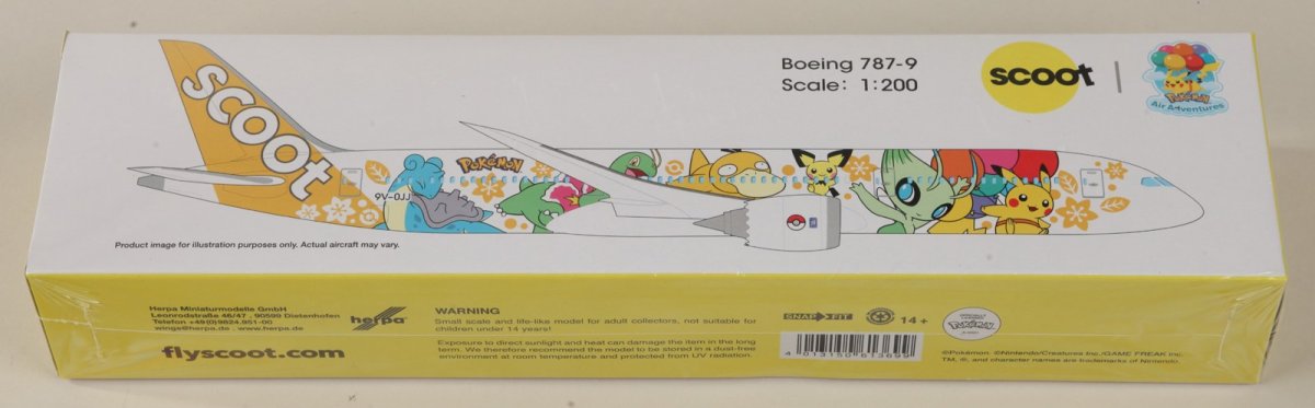 Herpa 6136699 Boeing 787-900 Scoot Pokemon Pikachu, 1/200, 54,90